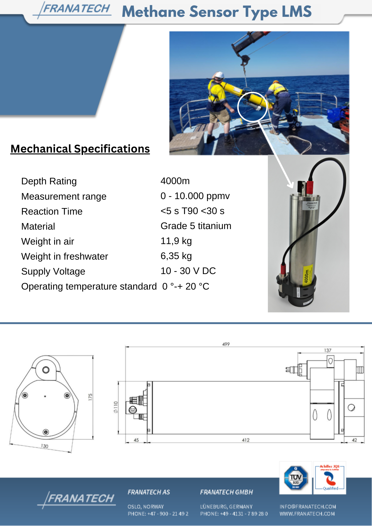 Franatech - underwater gas monitoring | sensors
